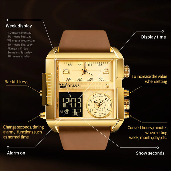 SignatureTech Men's Smart Electronic Watch: Original Design with Leath ...